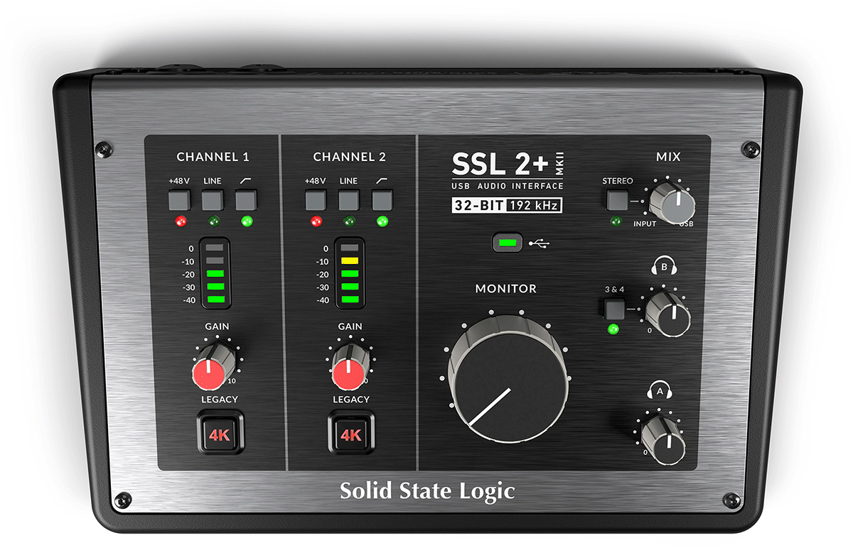 SSL2+ MKII SSL - Carte son USB-C 2 entrées 4 sorties et midi | prozic.com