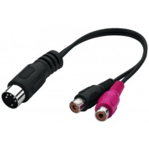 Adaptateur fiche DIn mâle 5 broches vers 2 RCA femelle, Cinch vers Din ...