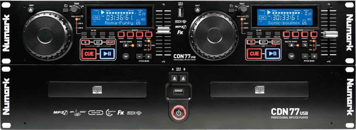 Numark CDN77USB - Double CD Rackable MP3 USB | prozic.com